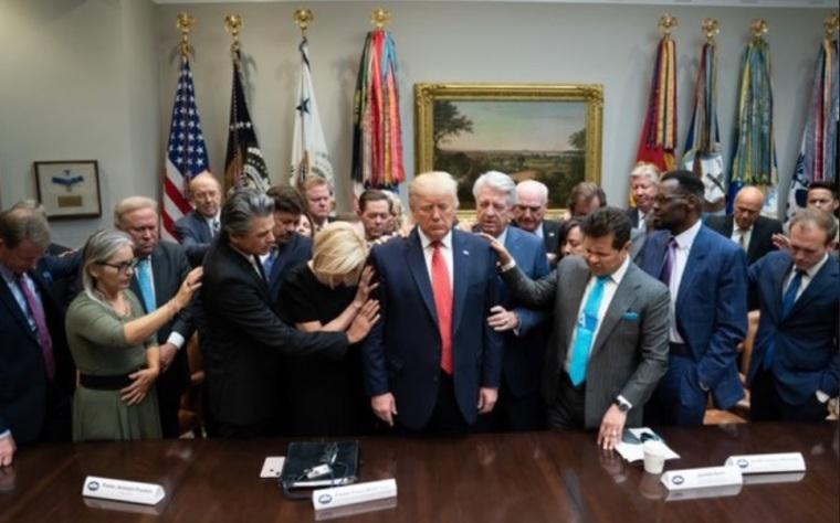 Christian, evangelical leaders pray over Donald Trump in the White ...